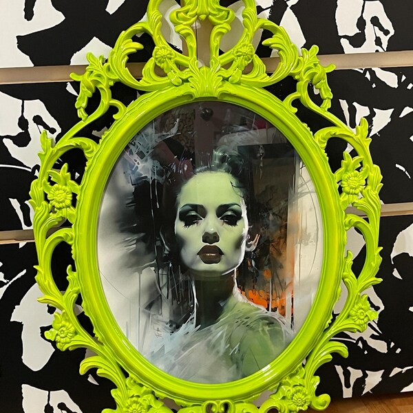 Haunted Cemetery Art Print Wall Hanging Home Decor Samhain Gothic Dark ...