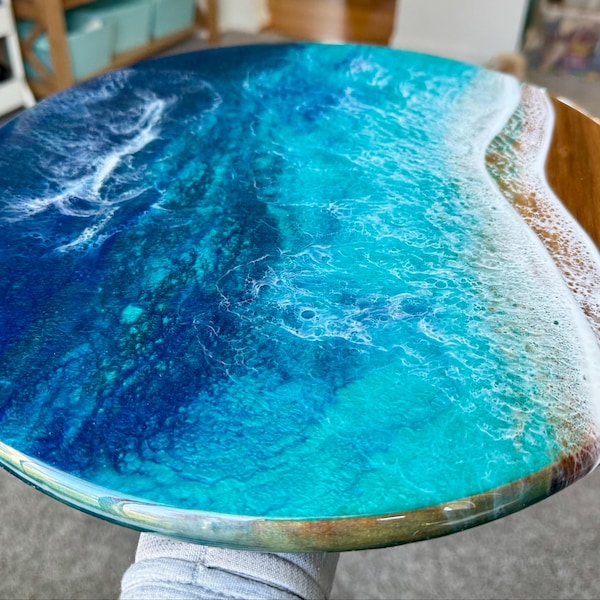 Resin Lazy Susan Hawaii Inspired | Resin Ocean Tray | Lazy Susan Beach ...