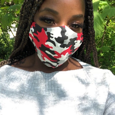 Red and Black Camo Fabric by the Yard, Camouflage Fabric, Red Camo, Red ...