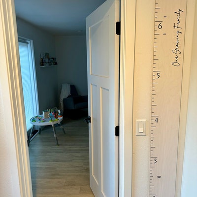 Seaside Series Surfboard Growth Chart White Wave Wooden Height Chart ...