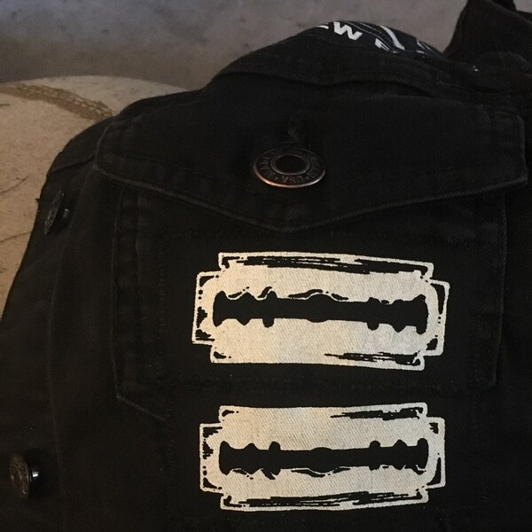 Razor Blades Goth Punk Handmade Sew-on Fabric Patches Set - Etsy