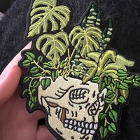 Skull Planter Patch Iron on Backing 5.5 Inches Tall - Etsy