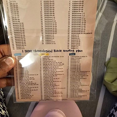 Chronological One Year Bible Reading Plan Vinyl Checklist Sticker for ...