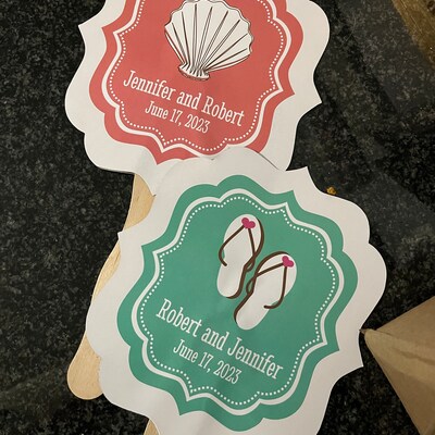 Nautical Wedding Favor Fans Paddle Fan Hand Fan Beach Wedding Favors ...
