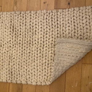 The Indoor Store Hand Knitted Chunky Wool Loops Area Rug - Etsy