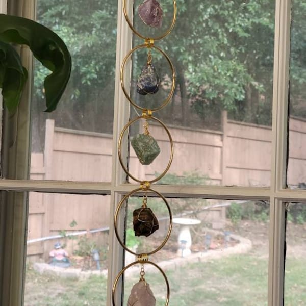 Raw Gemstone Decor, Chakra Gemstone Set, Beautiful Hanging Gemstone ...