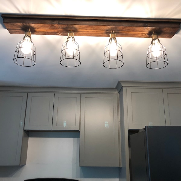 Farmhouse Beam Light Fixture: Rustic Elegance With Handcrafted Ceiling ...