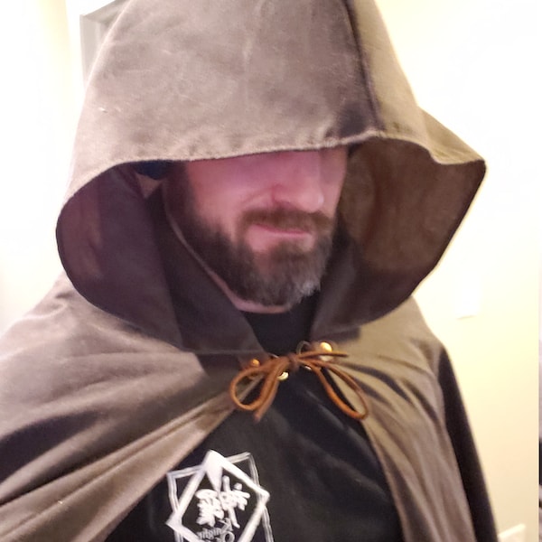 Classic Waxed Canvas Ranger Cloak - Water Resistant Medieval Cloak - Etsy