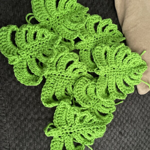 Monstera Leaf Crochet Pattern and Video Link + Terra Cotta Pot (PDF and ...
