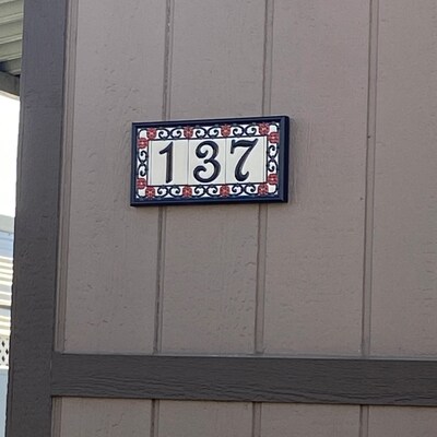 House Numbers Address Numbers Tiles Framed Set Spanish Style Custom ...