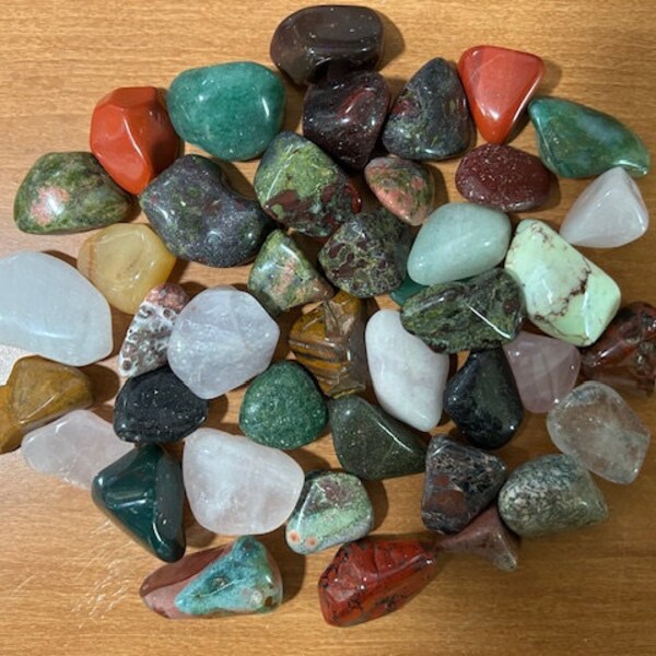 Assorted Tumbled Stones 0.5 in and 1 in BIG From 2oz Wholesale Bulk Lot ...