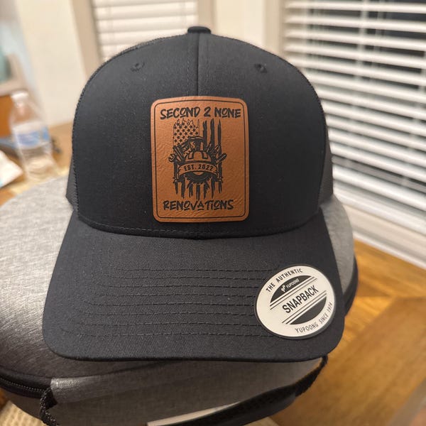 Custom Logo Leather Patch Hat | Leatherette | Trucker | Baseball Cap ...