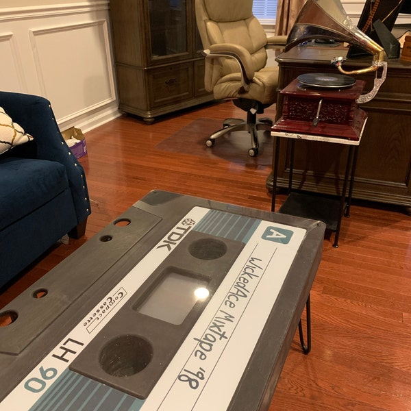 Customized Cassette Coffee Table, Cassette Tape End Table, Wood ...