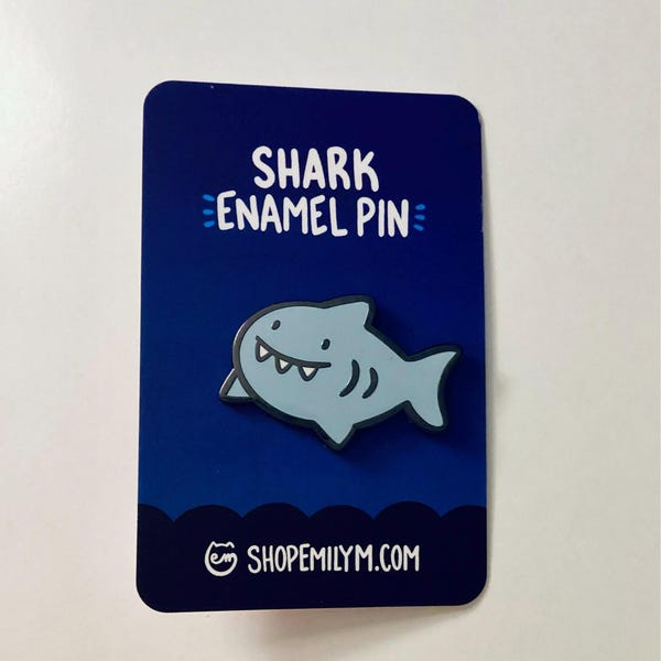 Shark Hard Enamel Pin | Kawaii Enamel Pin | Cute Shark Enamel Pin ...