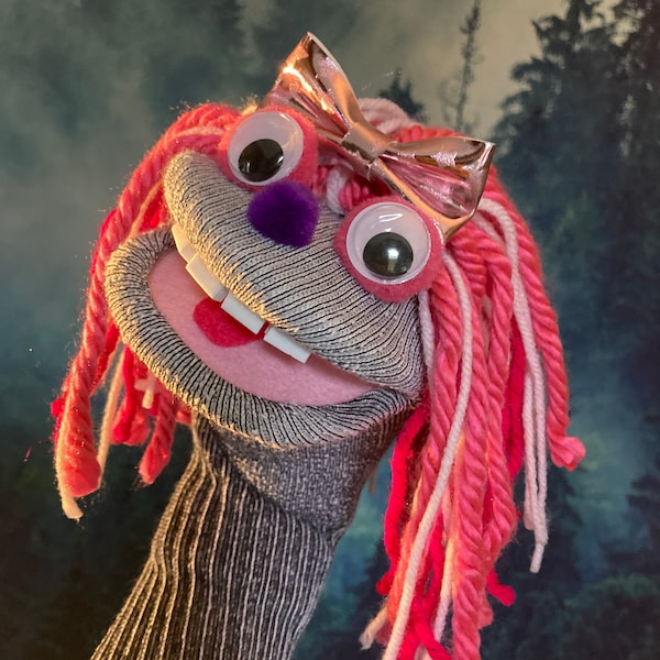 Fuzzy Green Sock Puppet - Etsy