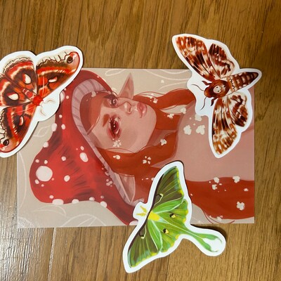 PRINT: Colorful Moths / Cottagecore Art Print Witch Art - Etsy