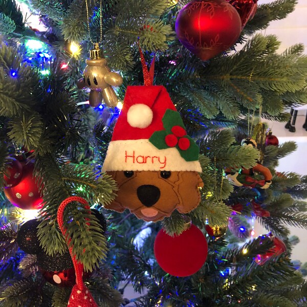 Cockapoo Personalised Christmas Dog Decoration - Etsy UK