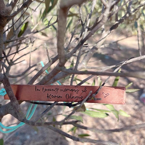In Loving Memory Of...personalised Hand Stamped Tree Hanging Charm ...