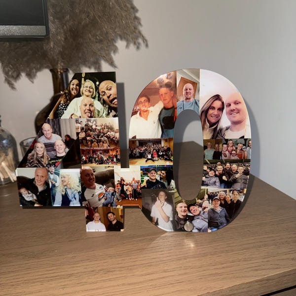 Acrylic Photo Number Collage, Birthday Gift, Photo Gift, Personalised ...
