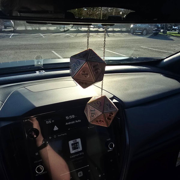 D20 Car Dice [2" Purple and Gold Holographic - "royal Gold"] - Hanging ...