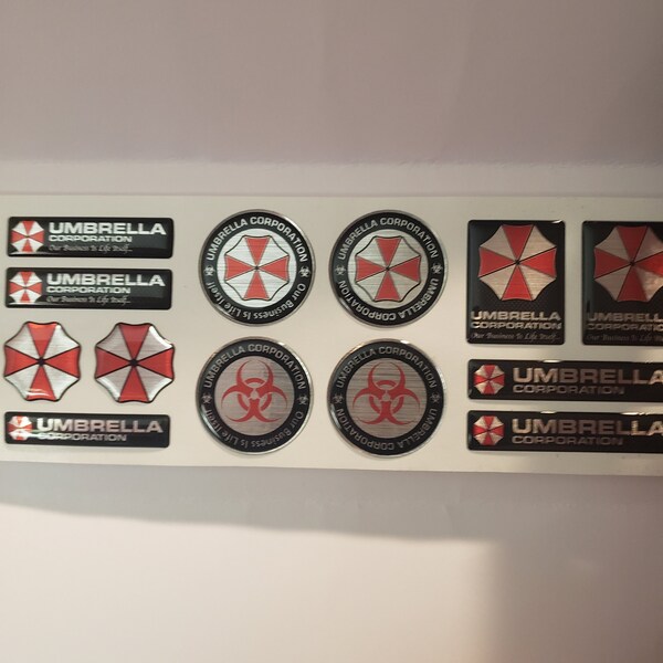 Resident Evil Umbrella Corporation 3d Domed Stickers 13pcs - Etsy