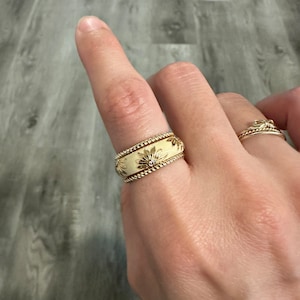 Dainty 14K Solid Gold Flower Crown Ring, CZ Princess Crown Ring, Queen ...