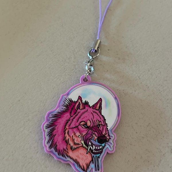 Anthro White Wolf Werewolf With Crystals Print - Etsy