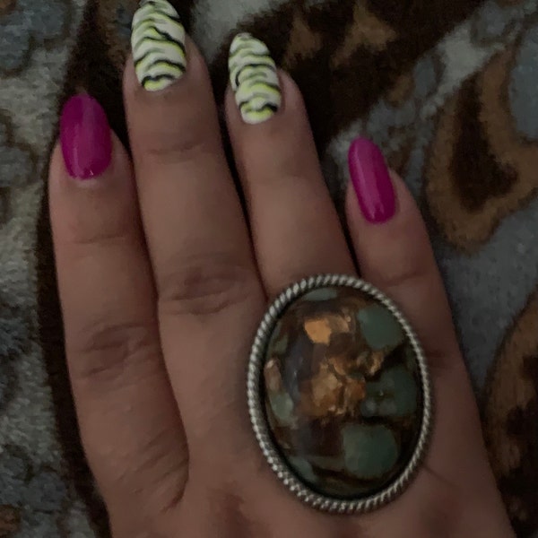 Thick Silver Ring for Women Colorful Chunky Rings Oversized Big Red ...