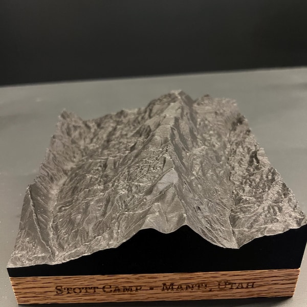 Custom Mountain Model, Personalized 3D Topographic Relief, Custom Peak ...