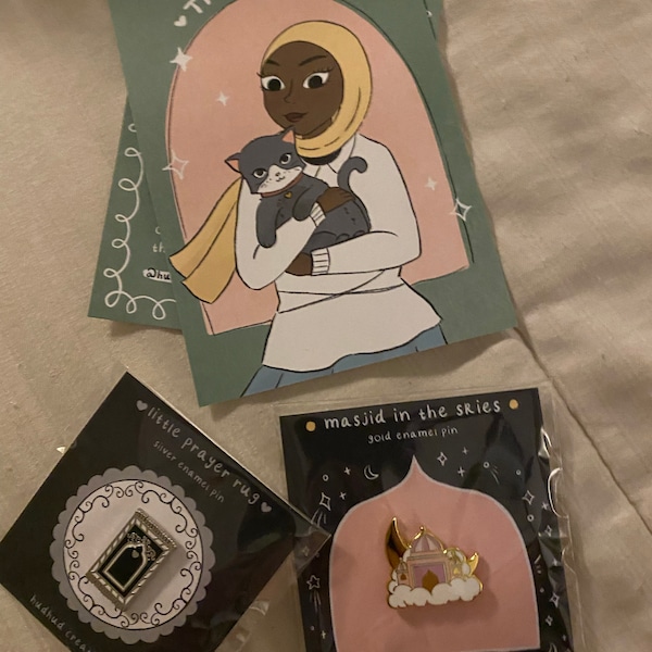 Enamel Pin-masjid in the Skies Gold Enamel Pin, Muslim Pin, Mosque ...