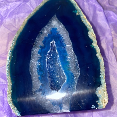 Blue Agate Geode, Brazilian Agate Geode, Geode, Crystal, Blue, Natural ...