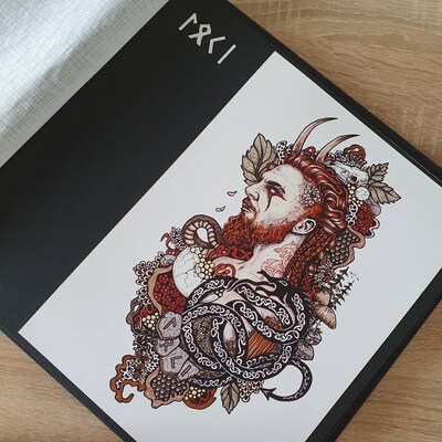 Loki Loke Hand Signed Print Norse Mythology - Etsy