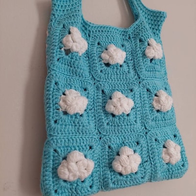 Digital Pattern Cloud Granny Square, Crochet Clouds, Sky Blue Cloud ...