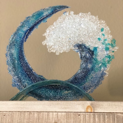 12 Inch Turtle Wave on Glass Arched Stand - Etsy