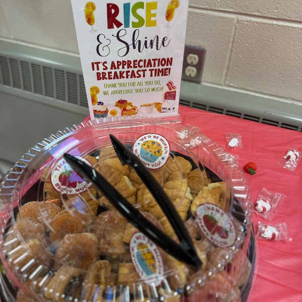 INSTANT DOWNLOAD | Appreciation Breakfast Sign | Teacher Appreciation ...