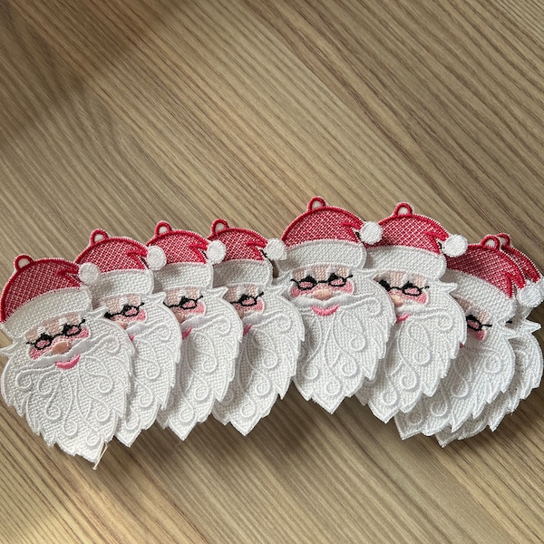 FSL Santa Ornament (2 Sizes). Christmas Embroidery Designs. Instant ...