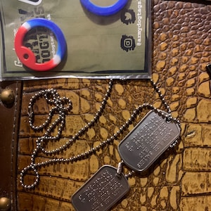 Stainless Steel US Army Dog Tag ID Set, Personalised & Embossed With ...