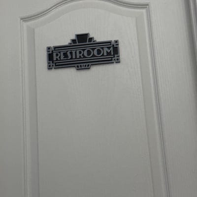 Art Deco Style Restroom Sign 8 Bathroom Sign Bathroom Decor Airbnb Sign ...