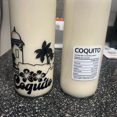 Coquito Bottle Decal Puerto Rico Flag Coquito Decal Sticker Glass ...
