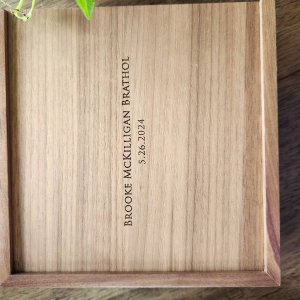 Travel Keepsake Box - Custom Wood Box for Letter Post Card Trinket ...