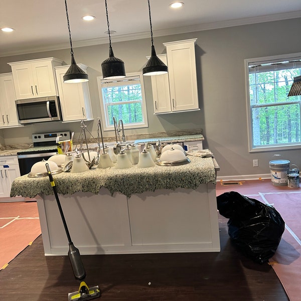 Funnel Lamp 3 Aged Zinc Funnel Chandelier With Flush Mount Barnwood ...