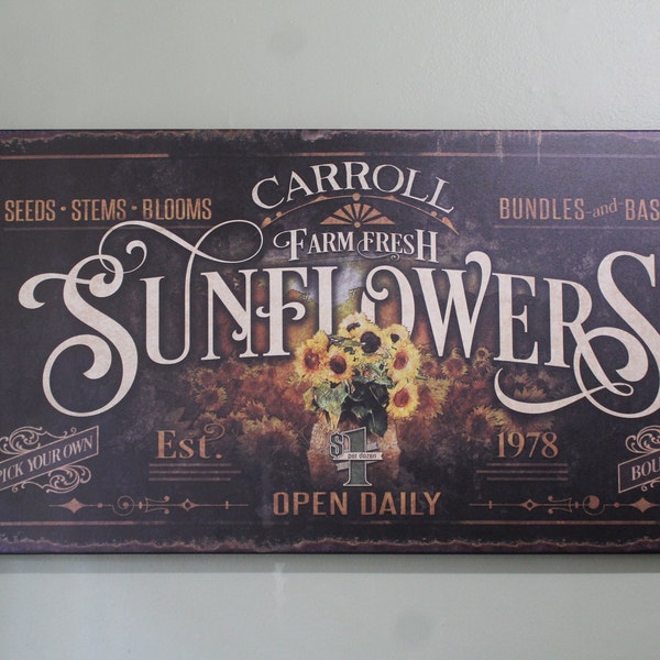 Personalized Sunflower Sign | Spring Sunflower Sign | Sunflower Decor ...