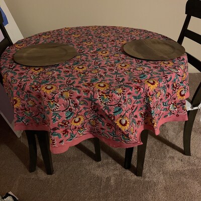 Moroccan Blue & Marine Block Print Tablecloth Outdoor - Etsy