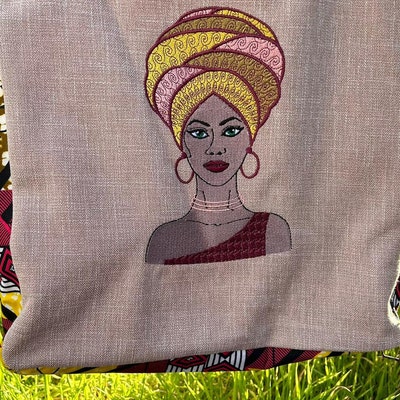 African Woman Machine Embroidery Design - Etsy
