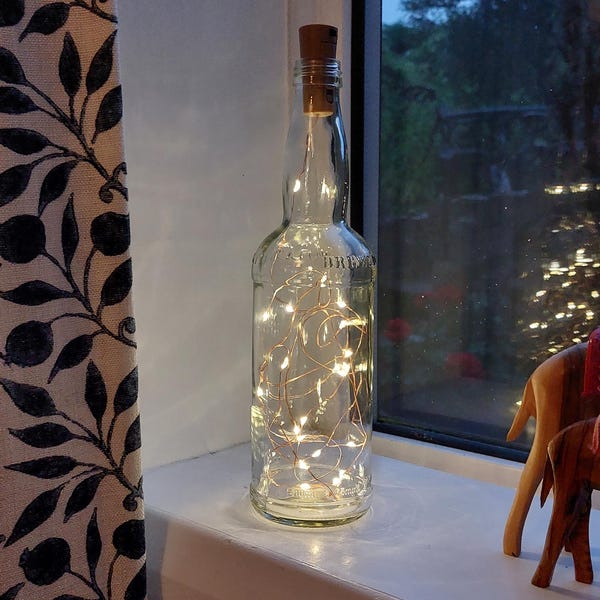 Copper Wire Firefly Fairy Glass Bottle With Warm Lights. Perfect for ...
