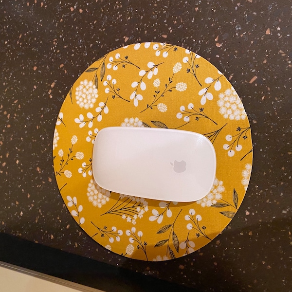 Mustard Keyboard Rest and / or WRIST REST Floral Mousepad Set - Mustard ...