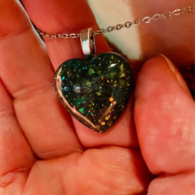 Custom Pet Cremation Heart Pendant Necklace Made With Your Pet Ashes ...
