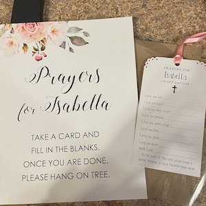 Set of 12 Handmade First Holy Communion Prayer Cards Wishing Tree Tags ...