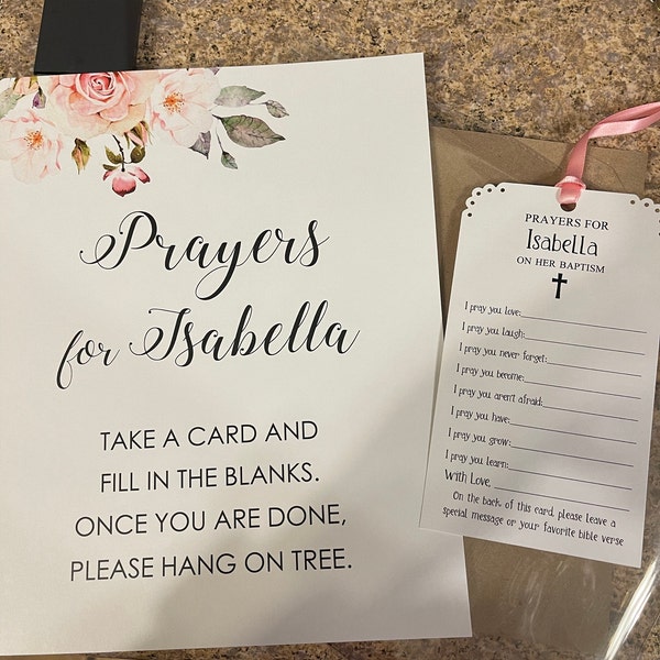 Set of 12 Handmade First Holy Communion Prayer Cards - Wishing Tree ...