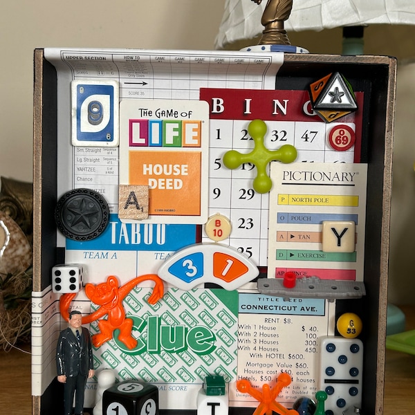 Game Board Wall Art Game Room Décor Man Cave Game Shadowbox - Etsy